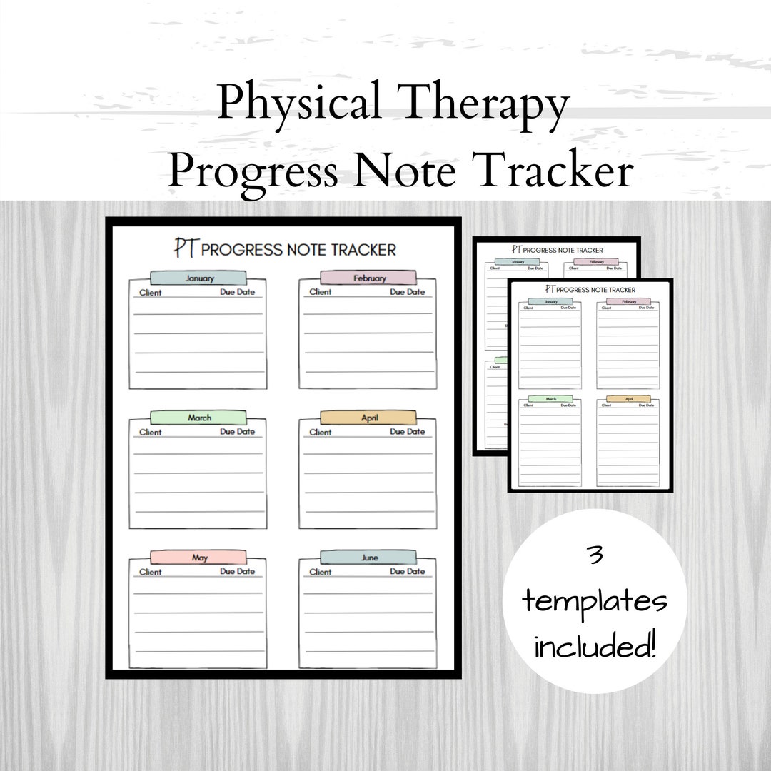 Physical Therapy Progress Note Tracker, Physical Therapy Progress Note ...