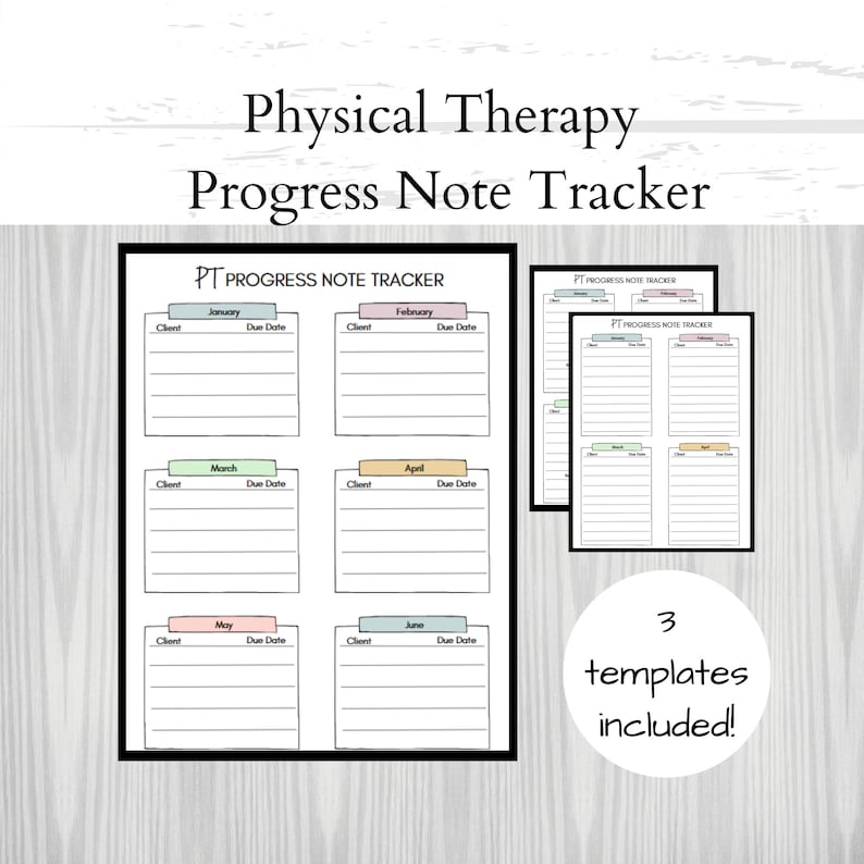 Physical Therapy Progress Note Tracker, Physical Therapy Progress Note ...
