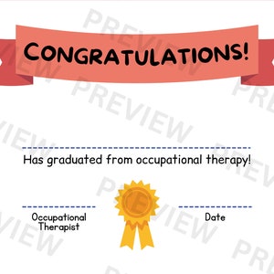 Occupational Therapy Graduation Certificates, Pediatric OT Graduation ...