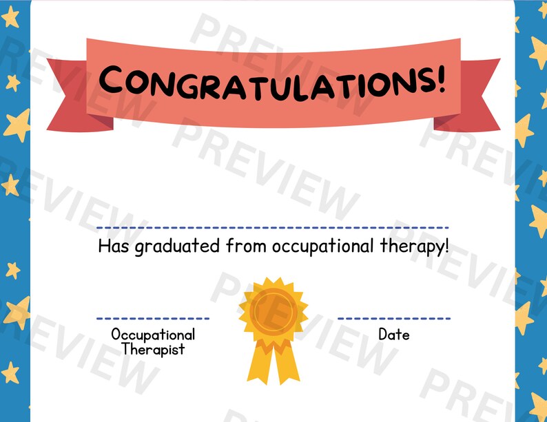 Occupational Therapy Graduation Certificates, Pediatric OT Graduation ...
