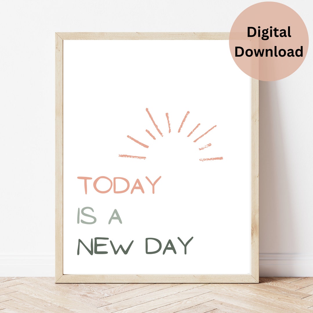 Today is a New Day Wall Art, Therapy Wall Art, Therapy Office Decor ...