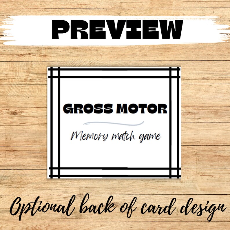 Gross Motor Exercise Memory Match Game, Kid's Fitness Game, Exercise ...