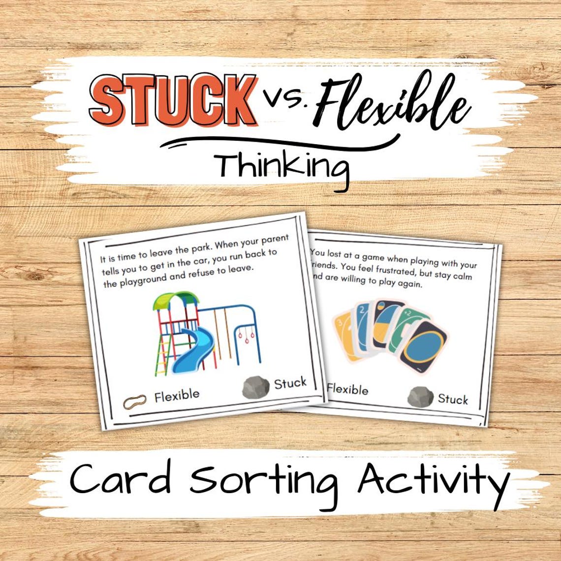 Flexible Vs. Stuck Thinking Card Sorting Activity, Flexible Thinking ...