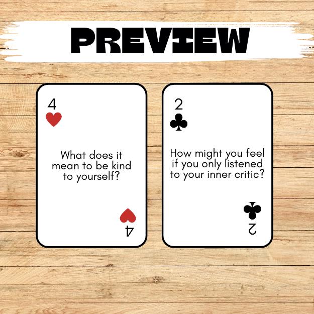 Printable Self-esteem Card Game, Self-esteem Deck of Cards, Self-esteem ...