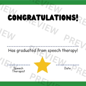 Speech Therapy Graduation Certificates; Pediatric Speech Therapy ...