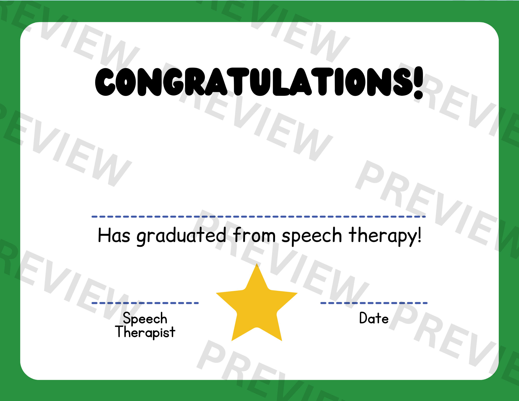 Speech Therapy Graduation Certificate