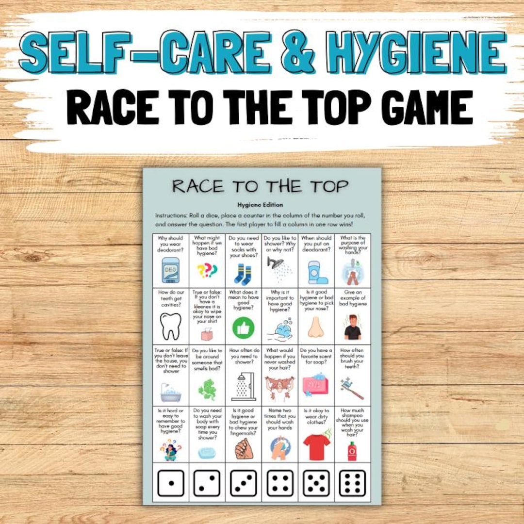 Race to the Top Hygiene Game for Teens, No-prep Hygiene Game, Self-care ...
