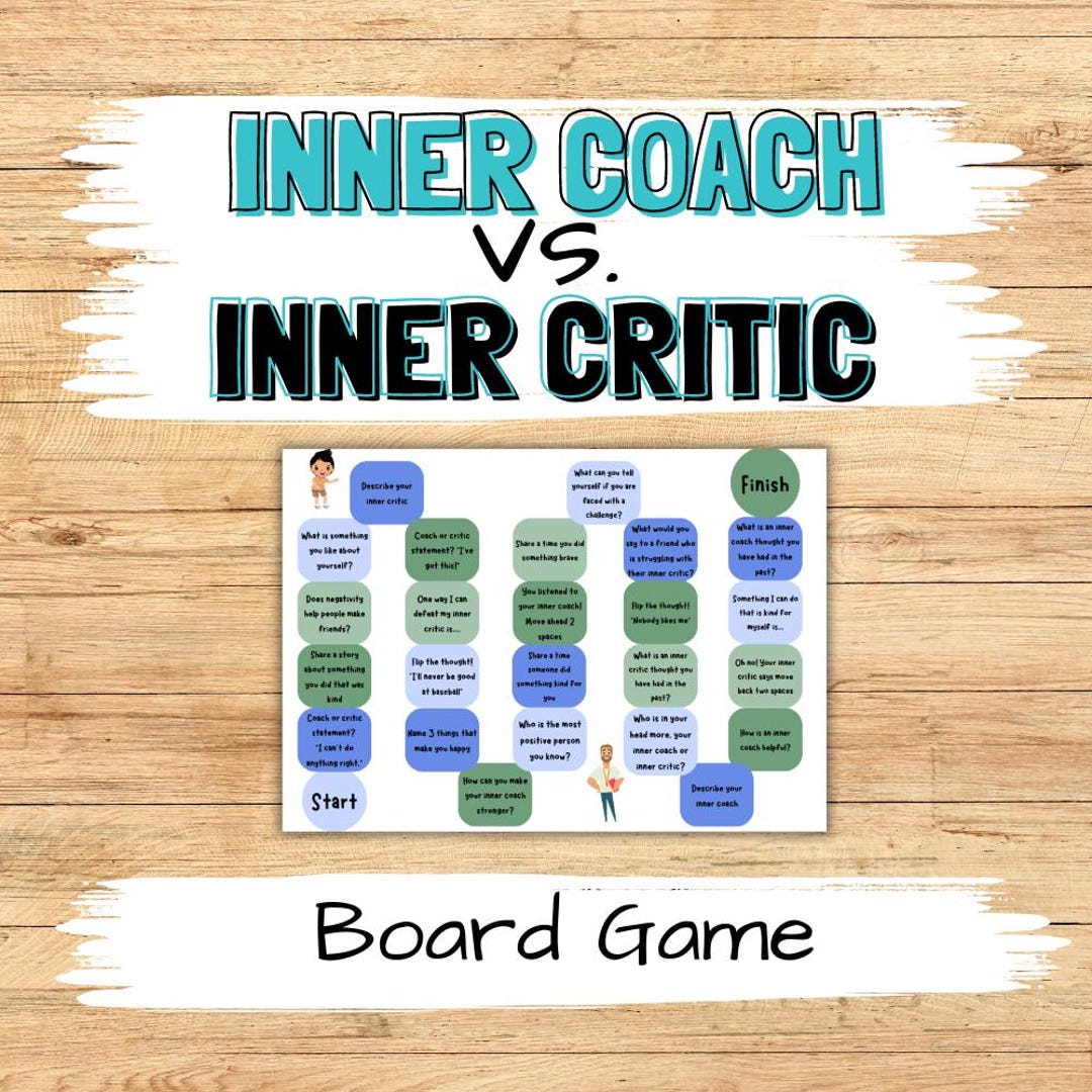 Printable Inner Coach / Inner Critic Board Game - Kid's Counseling Game ...