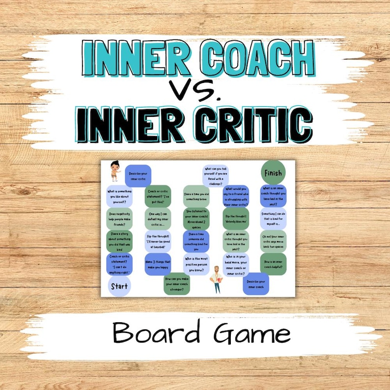 Printable Inner Coach / Inner Critic Board Game - Kid's Counseling Game ...