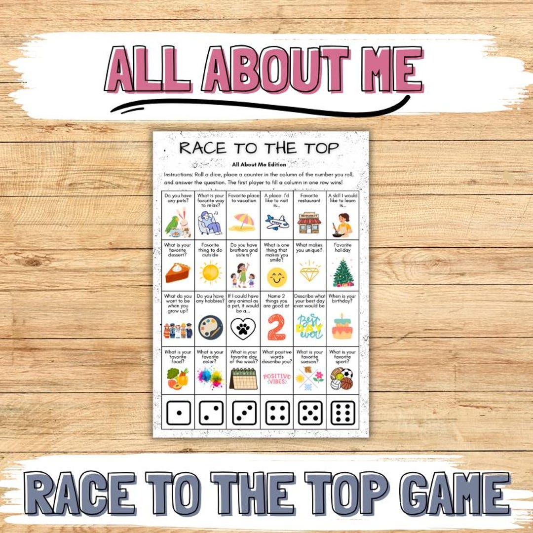 No Prep All About Me Game, Therapy Rapport Building Game, Printable Ice ...