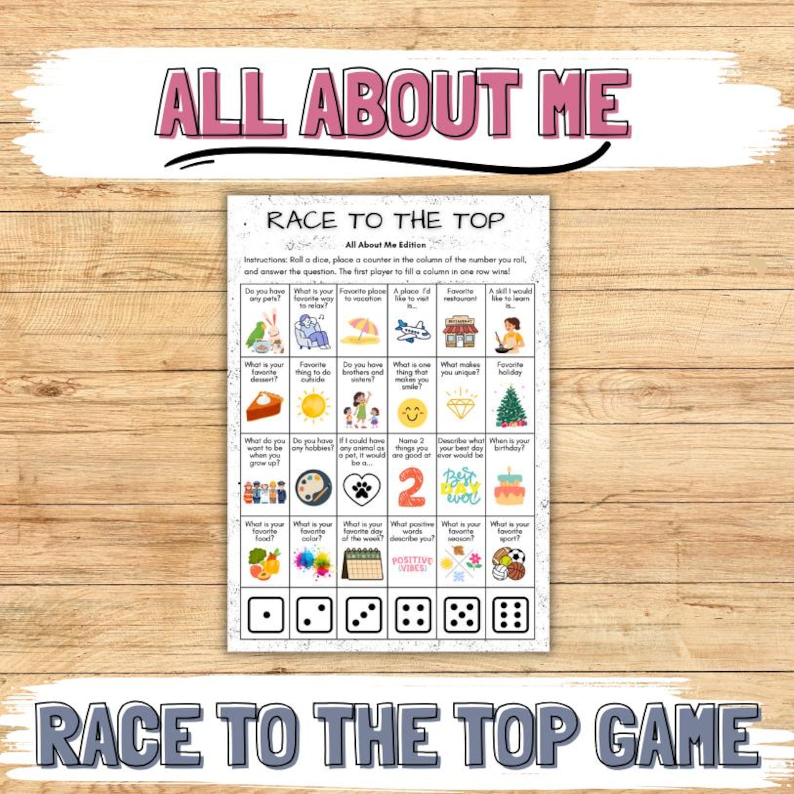 No Prep All About Me Game, Therapy Rapport Building Game, Printable Ice ...