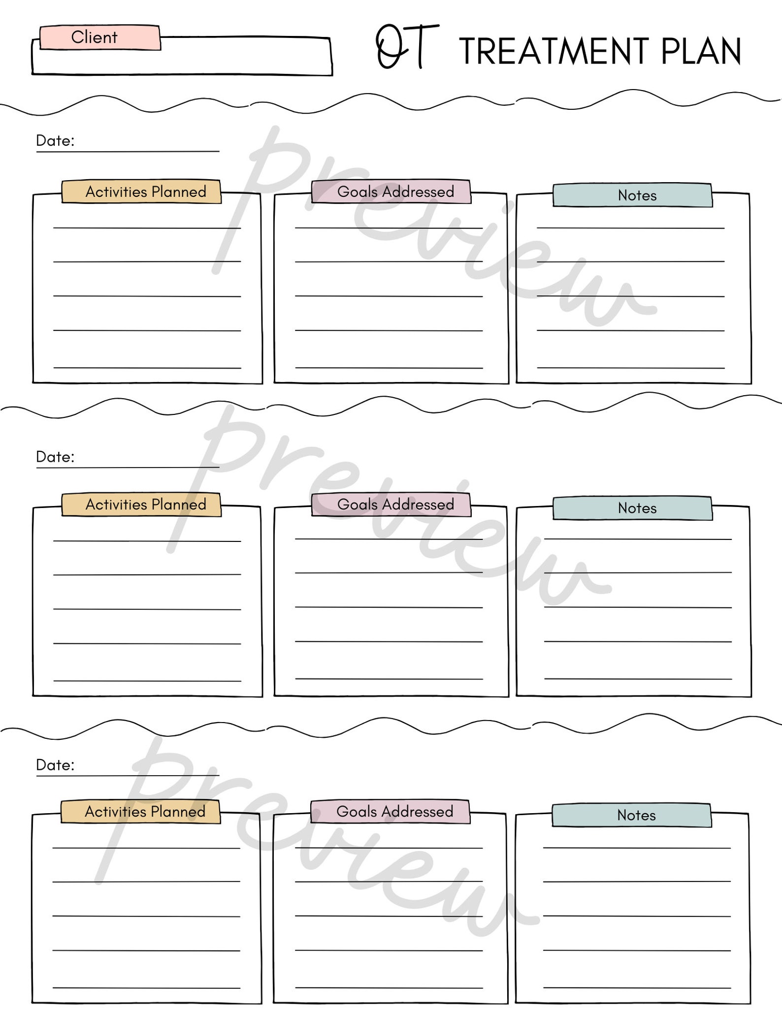 Occupational Therapy Planner & Organizer; Pediatric Occupational ...