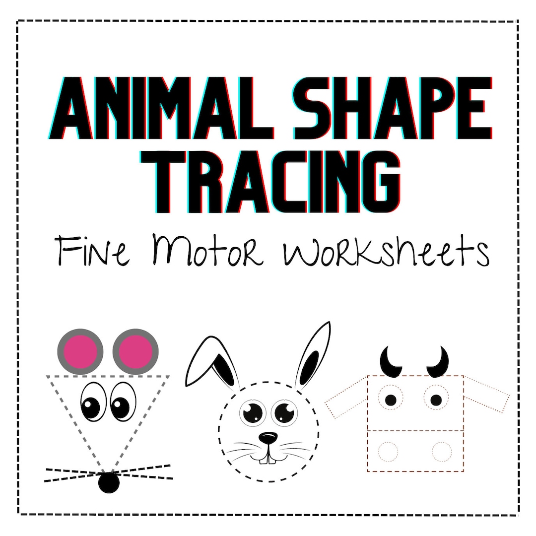 Animal Shape Tracing Fine Motor Worksheet, Fine Motor Worksheets, Fine ...
