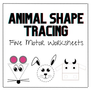 Animal Shape Tracing Fine Motor Worksheet, Fine Motor Worksheets, Fine ...