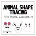 Animal Shape Tracing Fine Motor Worksheet, Fine Motor Worksheets, Fine ...