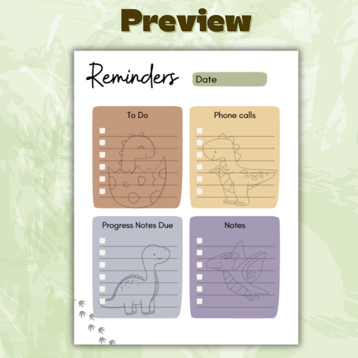 Dinosaur Occupational Therapy Planner & Organizer; Pediatric ...