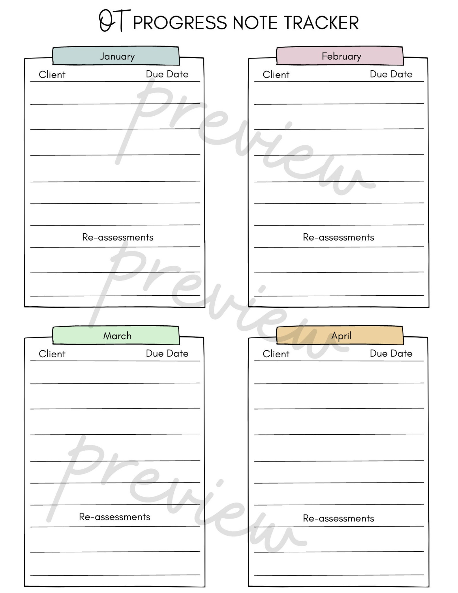 Occupational Therapy Planner & Organizer; Pediatric Occupational ...