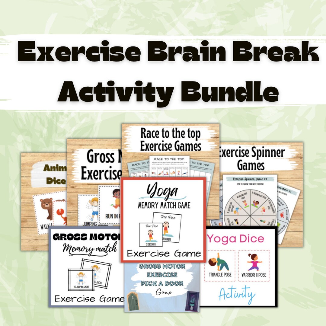 Gross Motor Exercise/brain Break Activity Bundle, Kid's Fitness Bundle ...