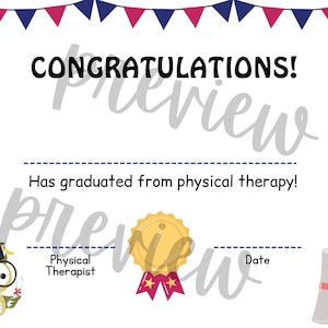 Pediatric Physical Therapy Graduation Certificates - Etsy