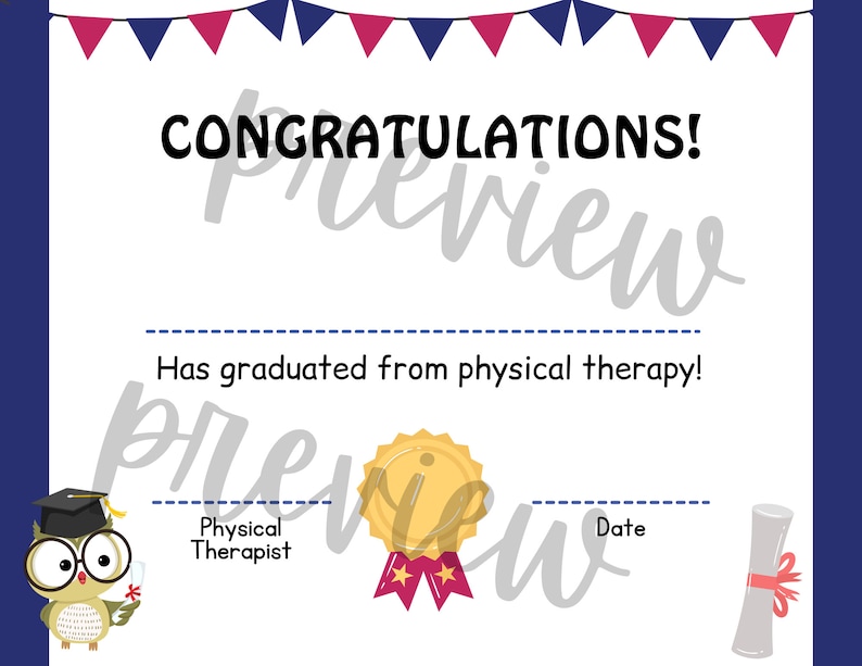 Pediatric Physical Therapy Graduation Certificates - Etsy