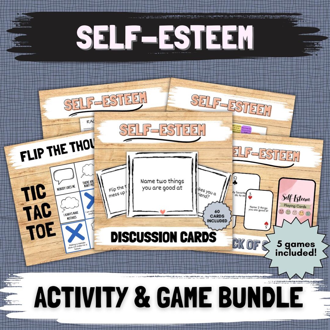 Self-esteem Game & Activity Bundle, Kid and Teen Occupational Therapy ...