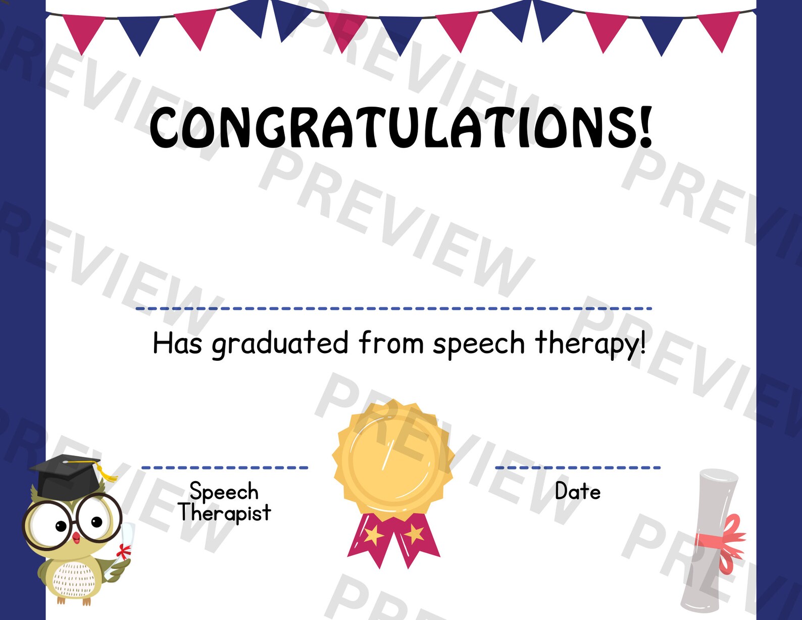 Speech Therapy Graduation Certificates; Pediatric Speech Therapy ...