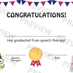 Speech Therapy Graduation Certificates; Pediatric Speech Therapy ...