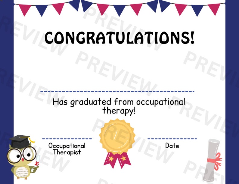 Occupational Therapy Graduation Certificates, Pediatric OT Graduation ...