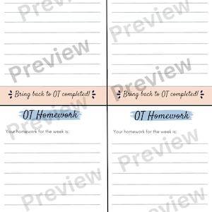 Occupational Therapy Home Program Form, Pediatric Occupational Therapy ...