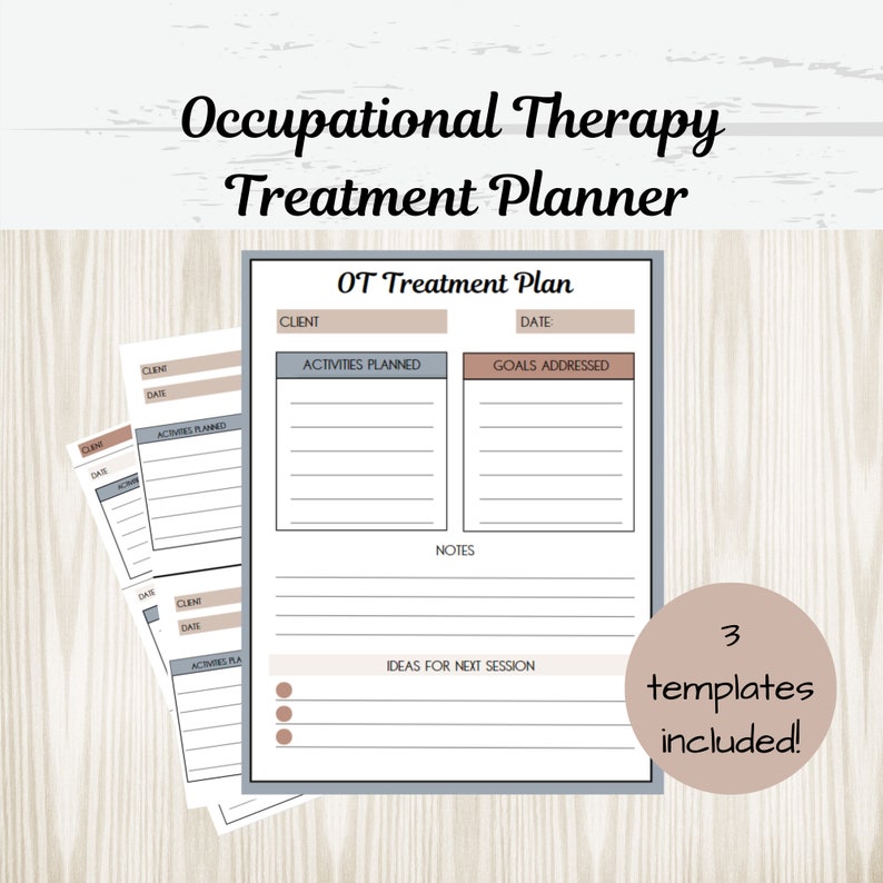 Occupational Therapy Treatment Plan Templates; Pediatric OT Treatment ...