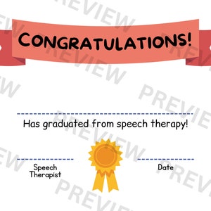 Speech Therapy Graduation Certificates; Pediatric Speech Therapy ...