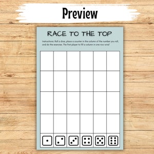 Printable Exercise Game; Race to the Top Exercise Game; Brain Break ...