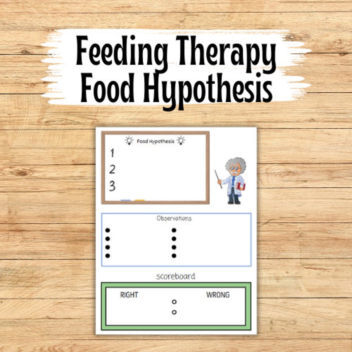 Feeding Therapy Food Experiment Worksheet, Feeding Therapy Activity ...