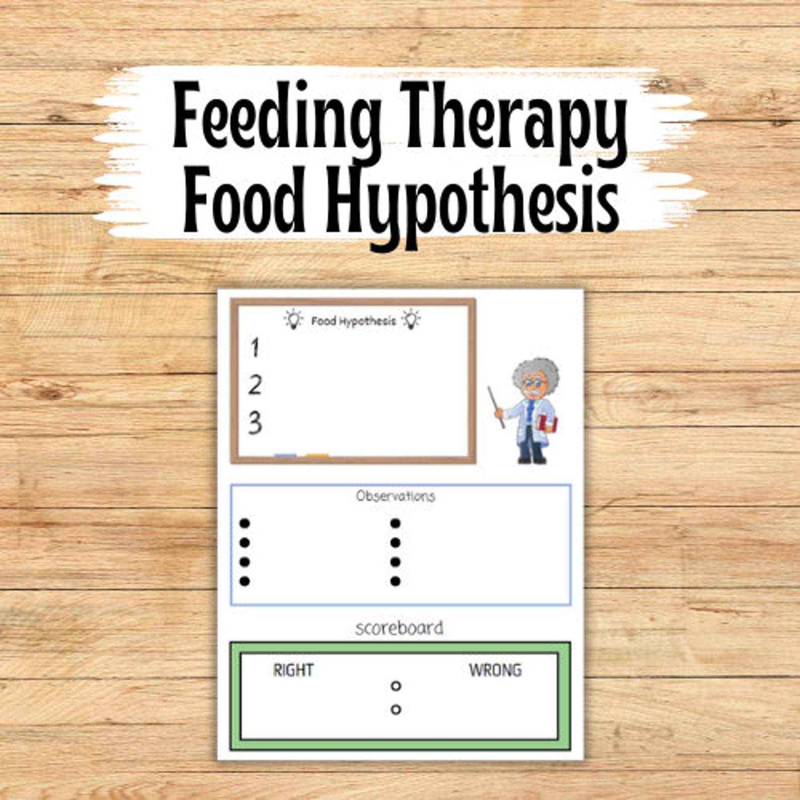Feeding Therapy Food Experiment Worksheet, Feeding Therapy Activity ...