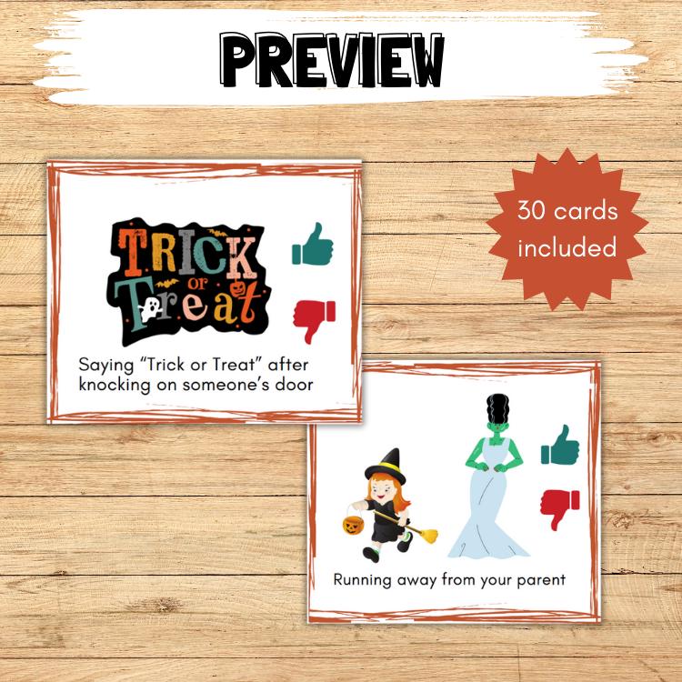 Halloween Expected Vs. Unexpected Behavior Sorting Cards, Halloween ...