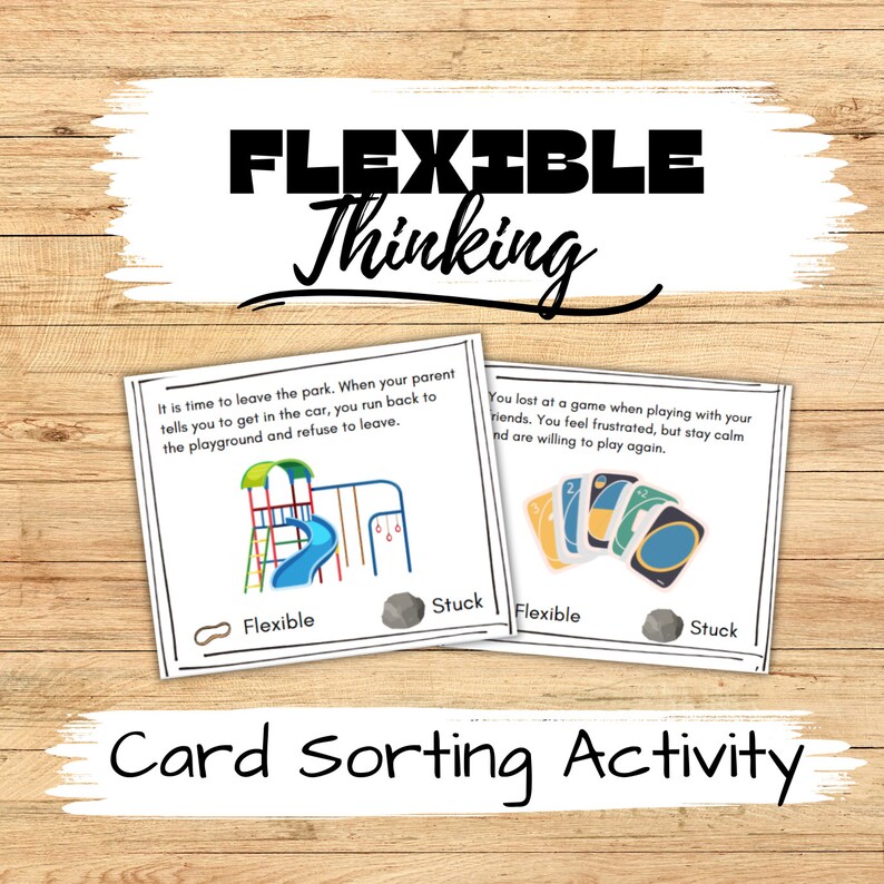 Flexible Vs. Stuck Thinking Card Sorting Activity, Flexible Thinking ...