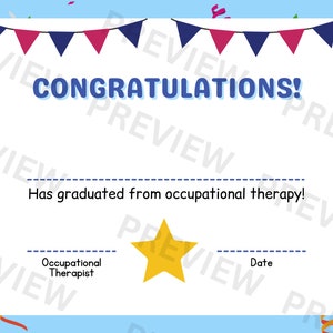 Occupational Therapy Graduation Certificates, Pediatric OT Graduation ...