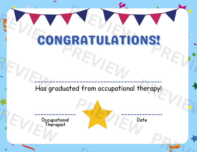 Occupational Therapy Graduation Certificates, Pediatric OT Graduation ...
