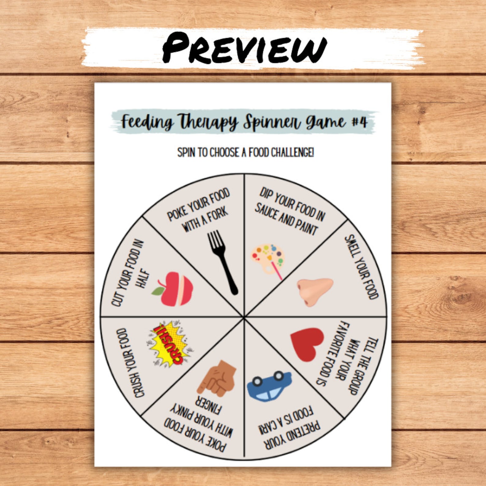 Feeding Therapy Spinner Games, Feeding Therapy Resources, Feeding ...