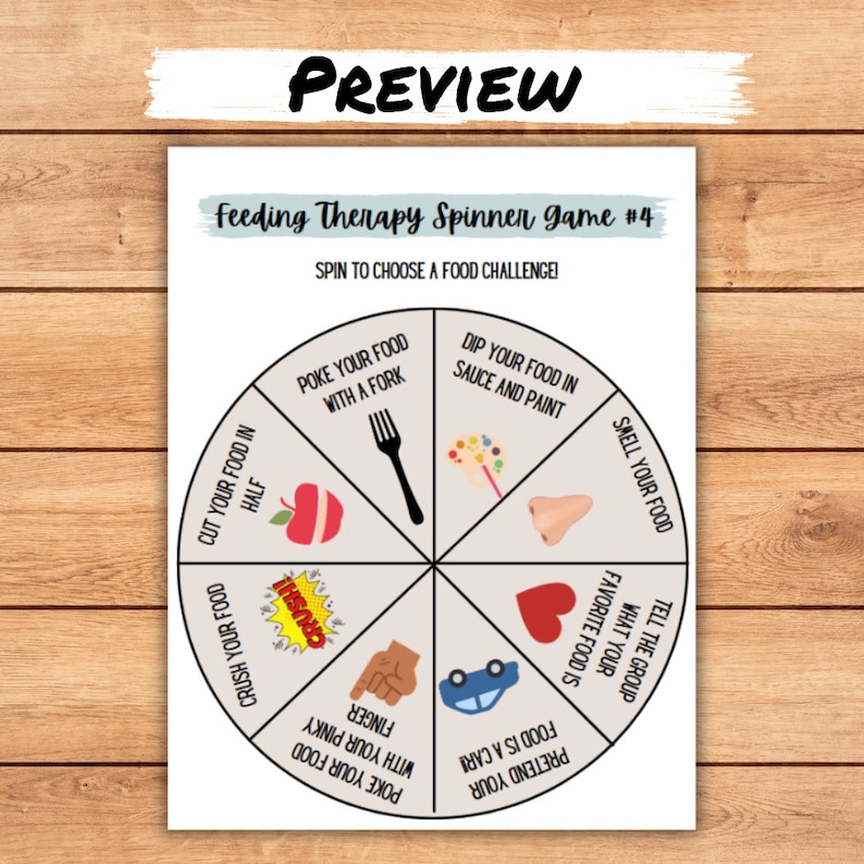 Feeding Therapy Spinner Games, Feeding Therapy Resources, Feeding ...
