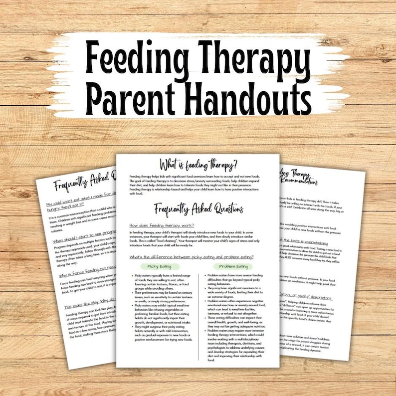 Feeding Therapy Parent Handouts, Feeding Therapy Resource, Feeding ...