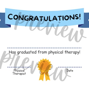 Pediatric Physical Therapy Graduation Certificates - Etsy