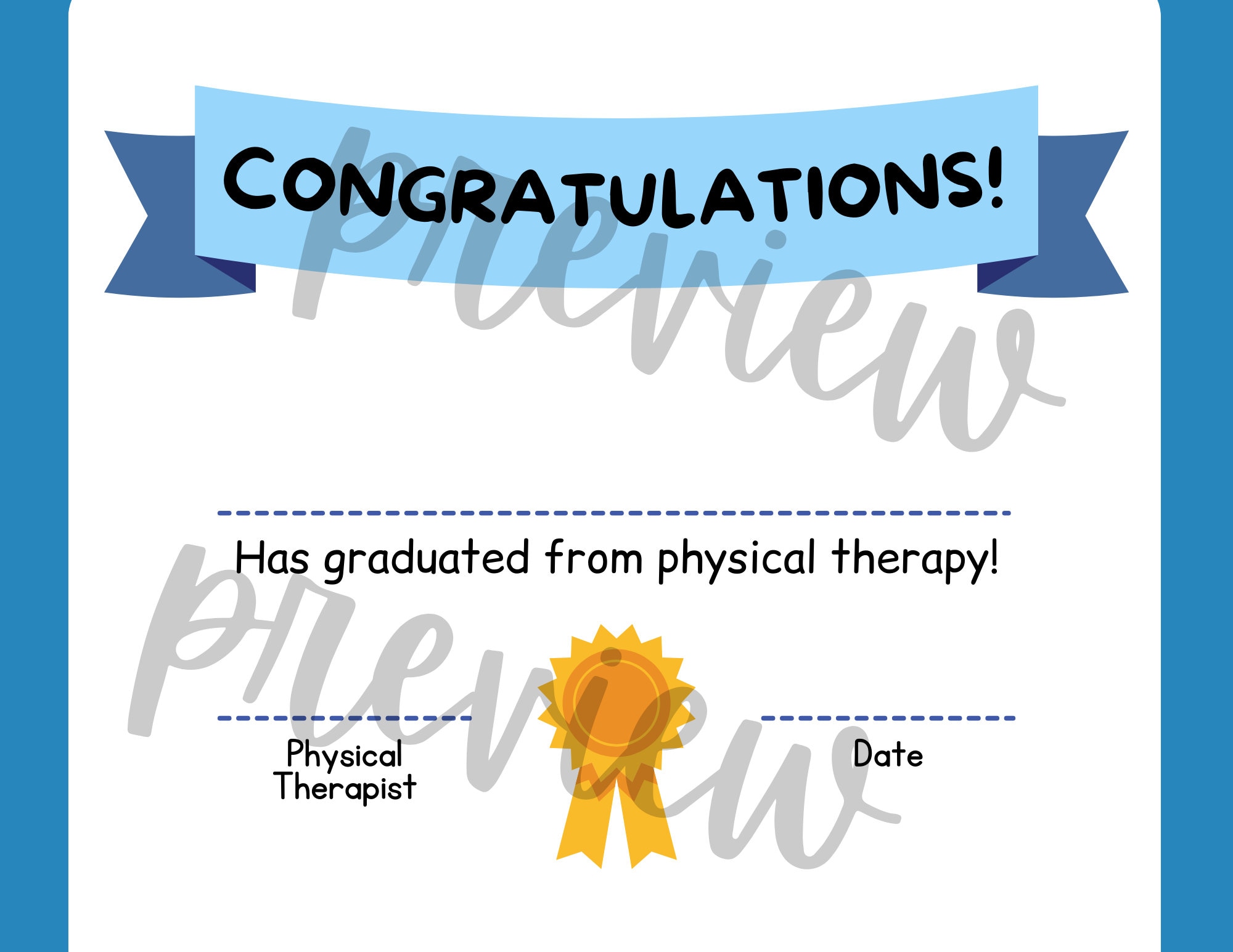 Pediatric Physical Therapy Graduation Certificates - Etsy