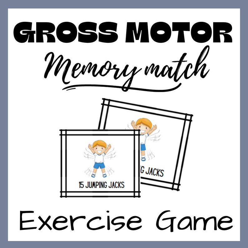 Gross Motor Exercise/brain Break Activity Bundle, Kid's Fitness Bundle ...