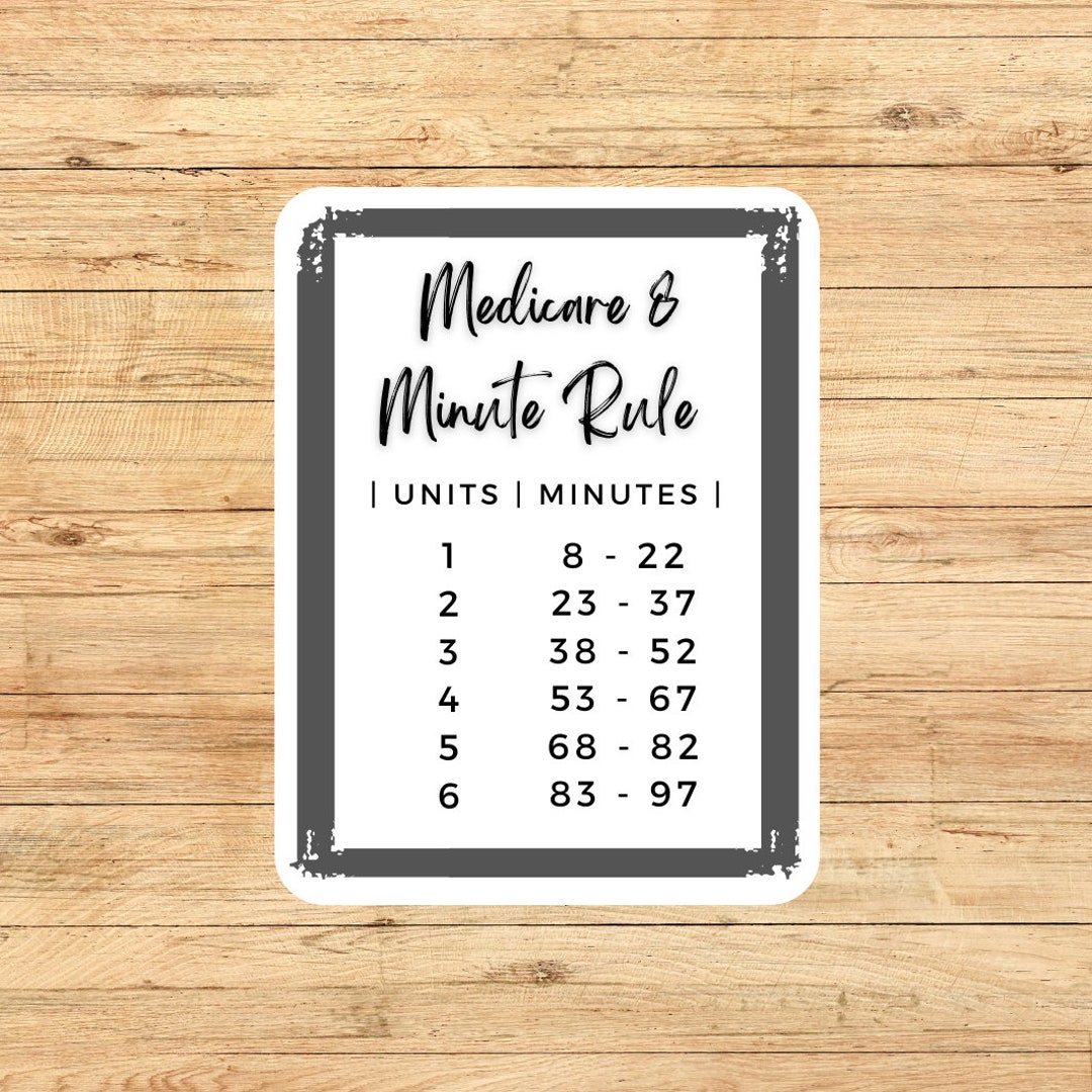 Medicare 8 Minute Rule Sticker, Medicare Sticker, Physical Therapist Sticker, Occupational ...