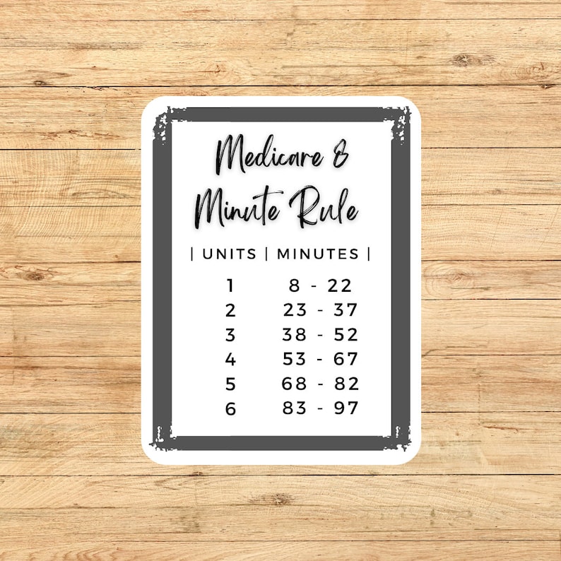 Medicare 8 Minute Rule Sticker, Medicare Sticker, Physical Therapist ...