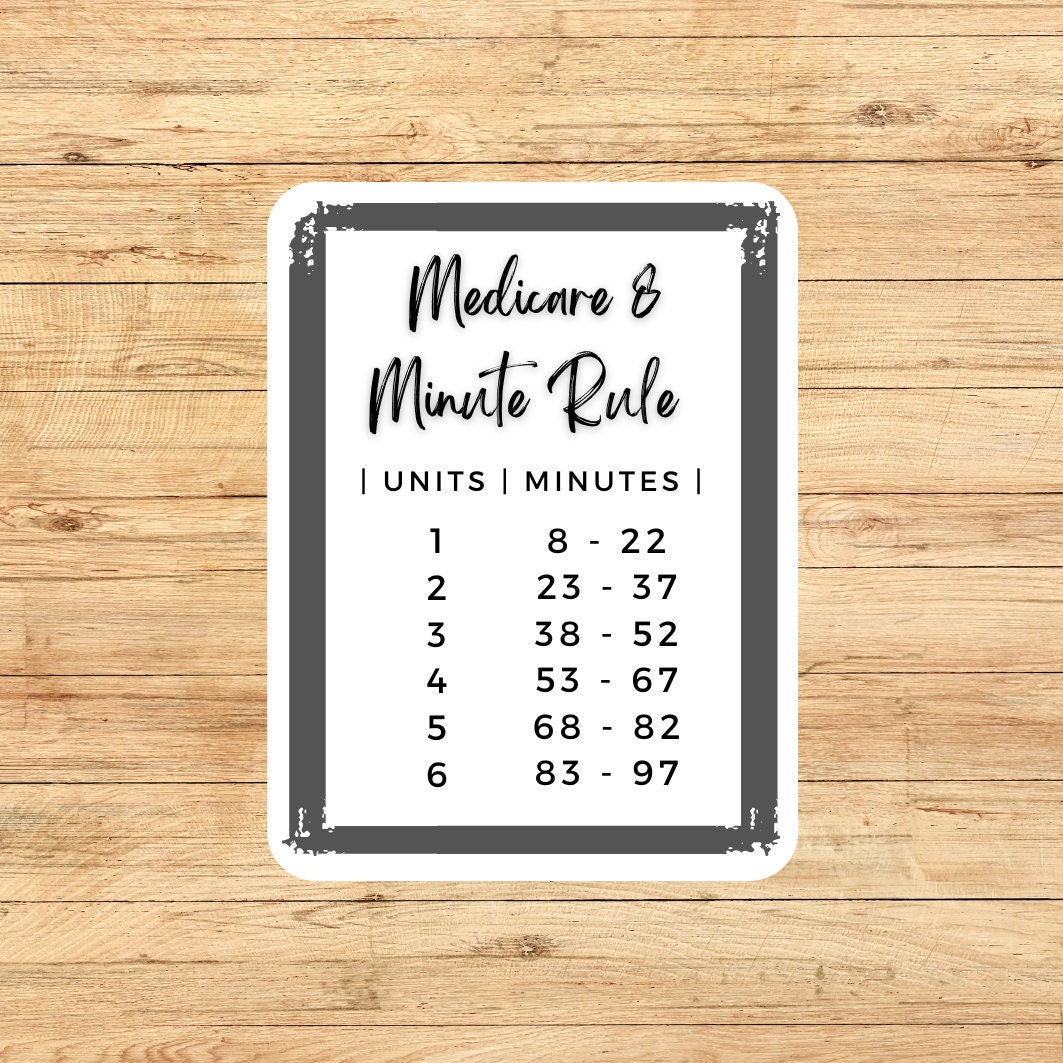 Medicare 8 Minute Rule Sticker, Medicare Sticker, Physical Therapist ...