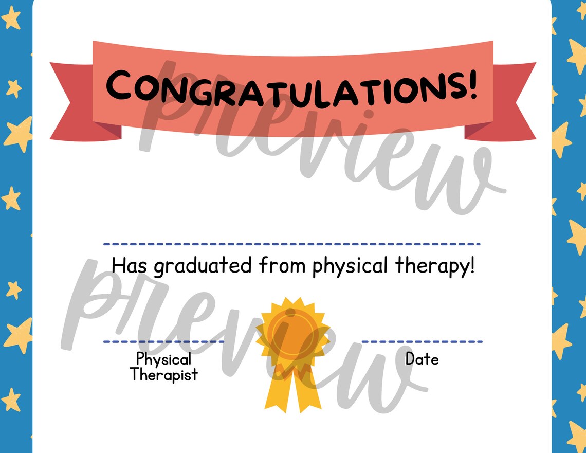 Pediatric Physical Therapy Graduation Certificates - Etsy