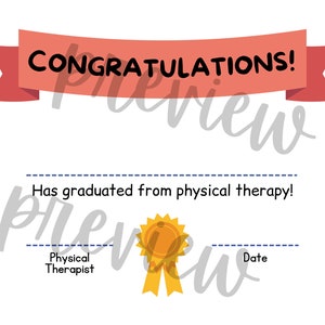 Pediatric Physical Therapy Graduation Certificates - Etsy