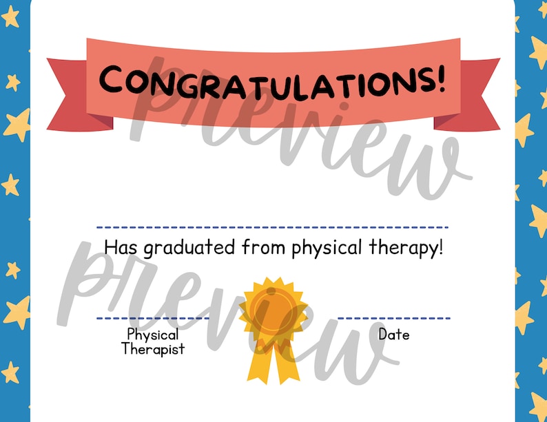 Pediatric Physical Therapy Graduation Certificates - Etsy
